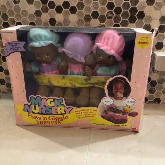 Mattel | Toys | Rare Magic Nursery Fuss N Giggle Triplet | Poshmark